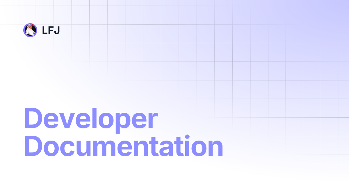 Developer Documentation | LFJ